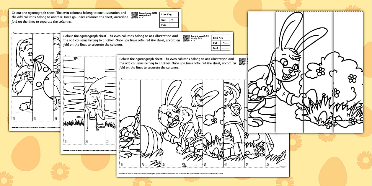 Easter Agamographs Colouring Pages Pack Twinkl - Twinkl