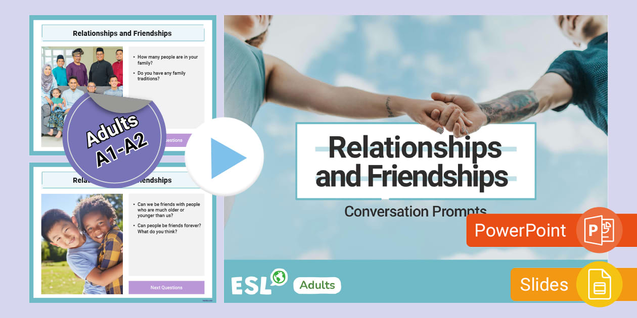 ESL Relationships and Friendships Prompts [Adults, A1-A2]