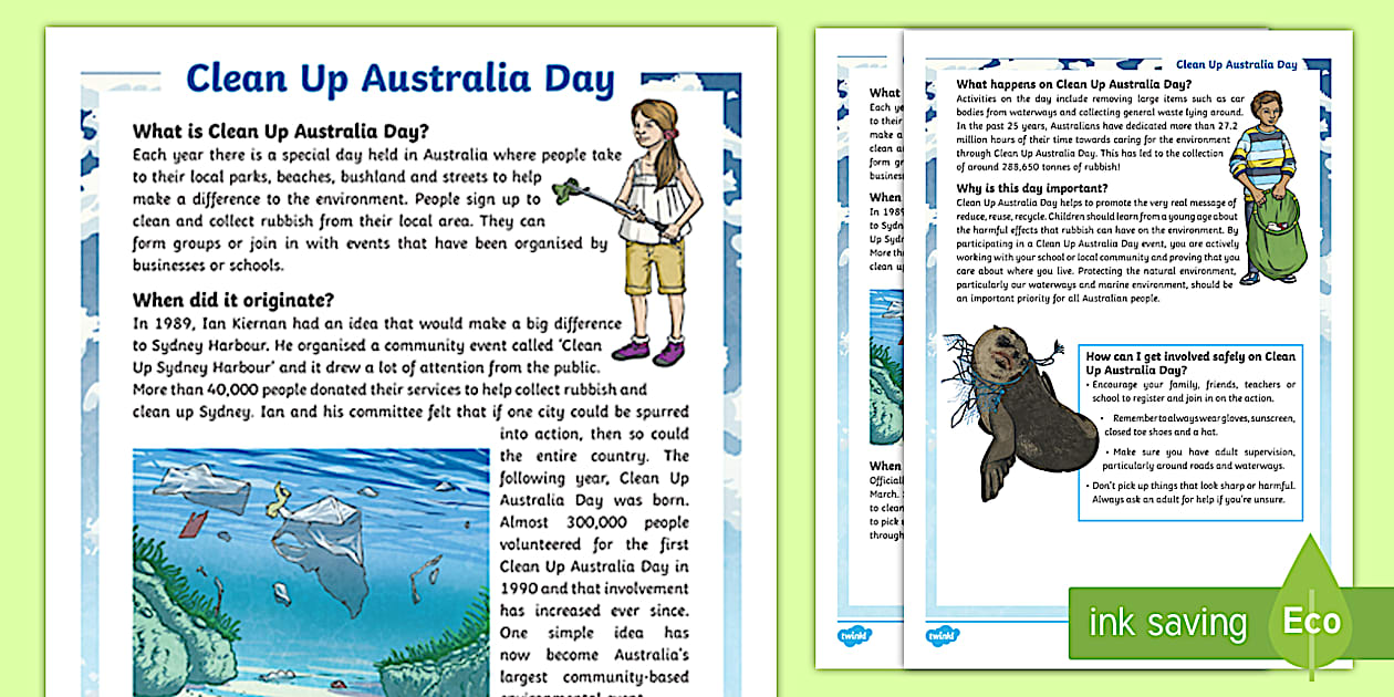 Cursive Clean Up Australia Day Years 3-4 Fact File - Twinkl