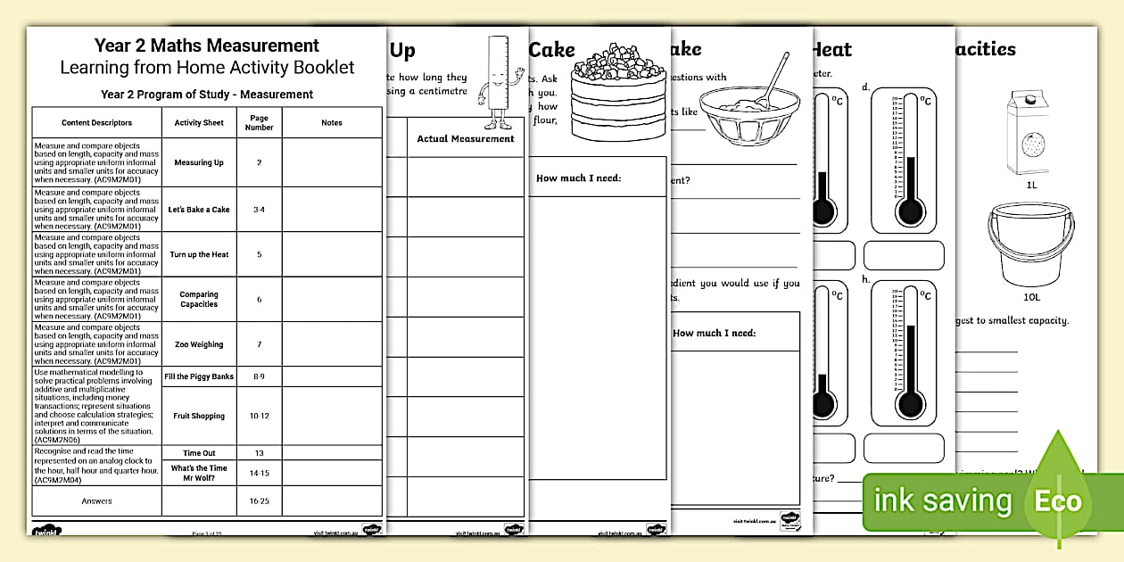Year 2 Maths Measurement Activity Booklet - Twinkl