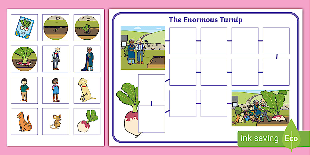 Black and White The Enormous Turnip Story Map Sheets