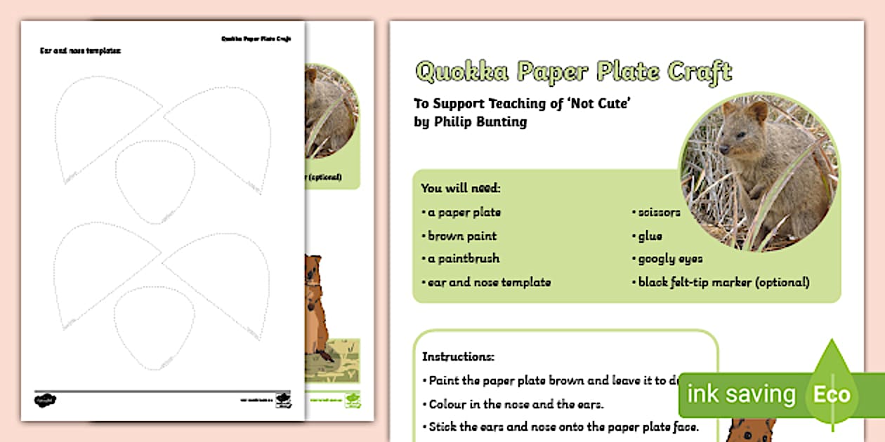 Quokka Paper Plate Craft (Hecho por educadores) - Twinkl