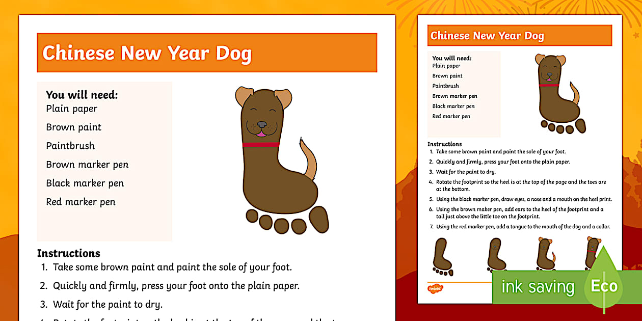 Chinese New Year Dog Craft Ideas - Zodiac - Years 1-2