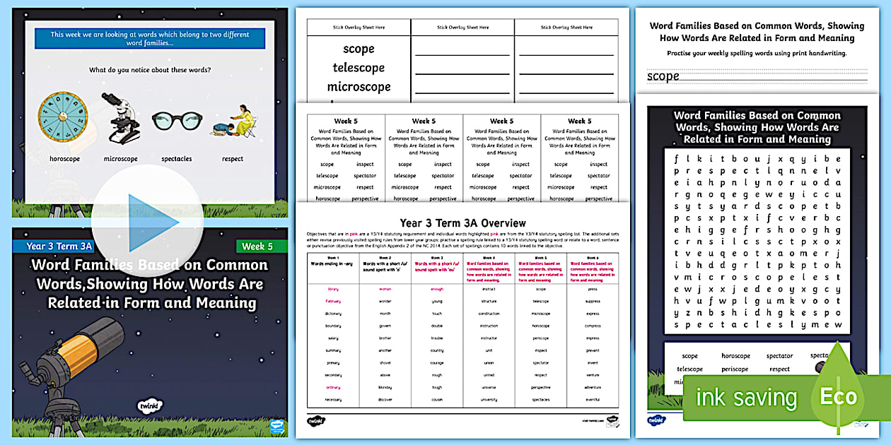 Year 3 Term 3A Week 5 Spelling Pack (teacher made) - Twinkl