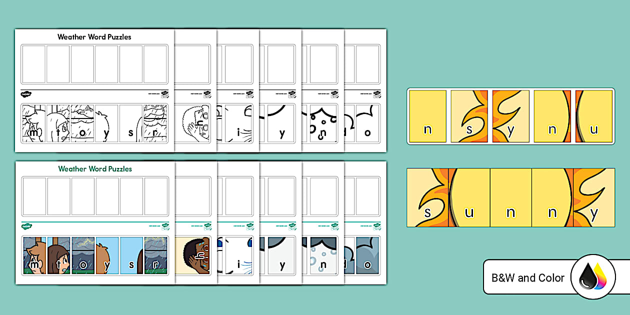 Weather Word Puzzles (teacher made) - Twinkl