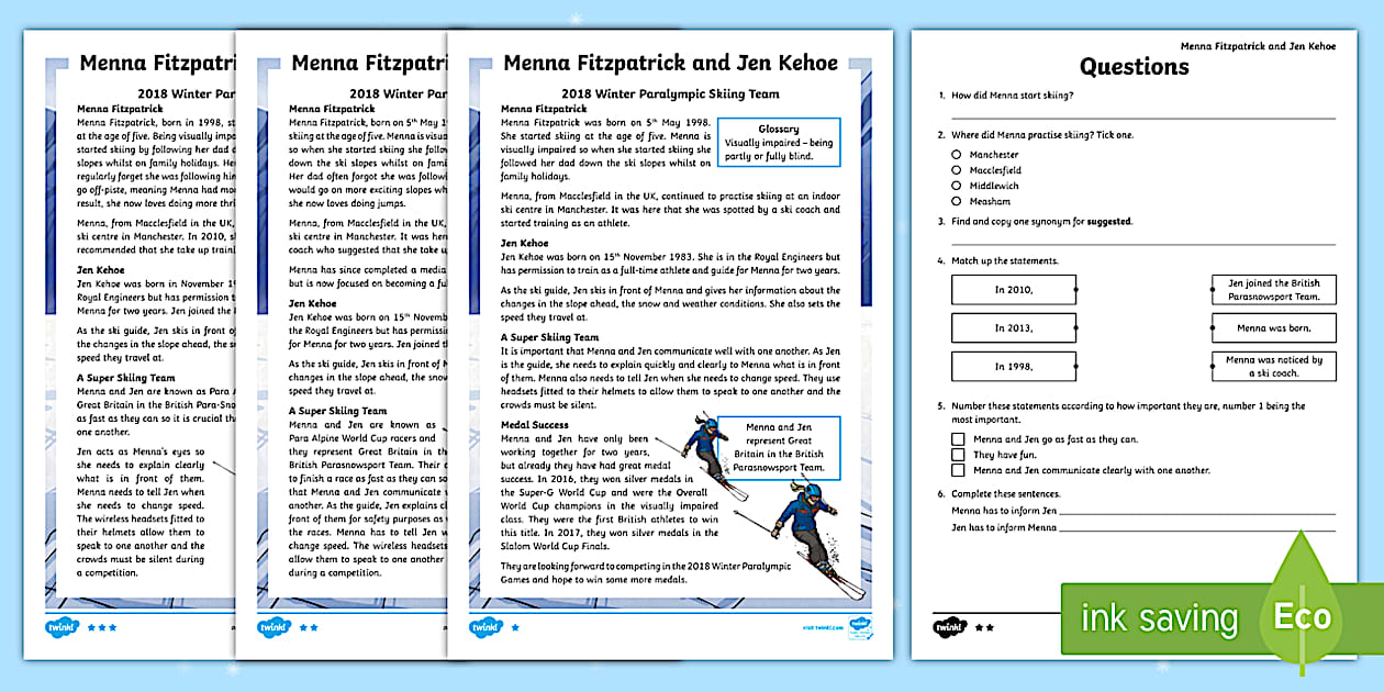 LKS2 Menna Fitzpatrick and Jennifer Kehoe 2018 Winter Paralympic Team ...