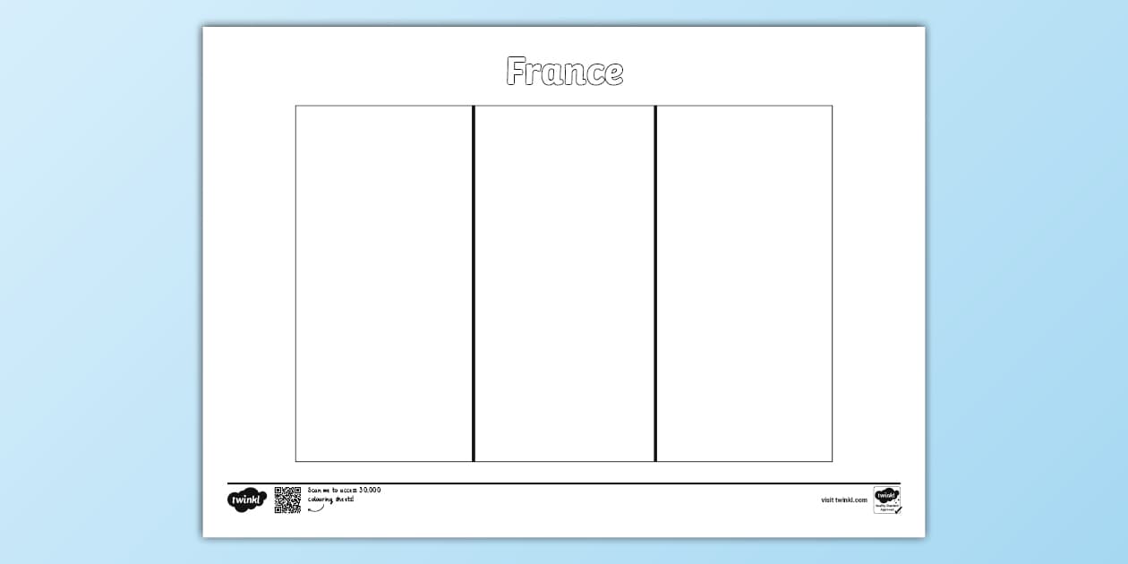 France Flag Colouring Sheet (teacher made) - Twinkl