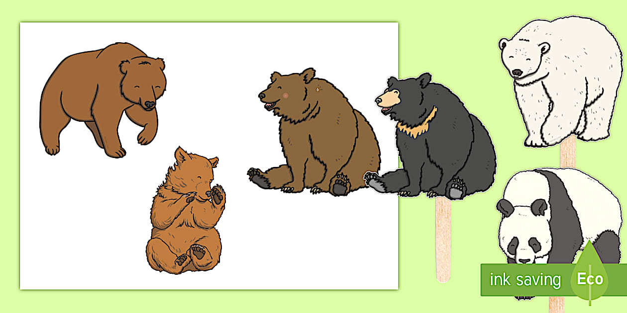Bears Stick Puppets (teacher made) - Twinkl