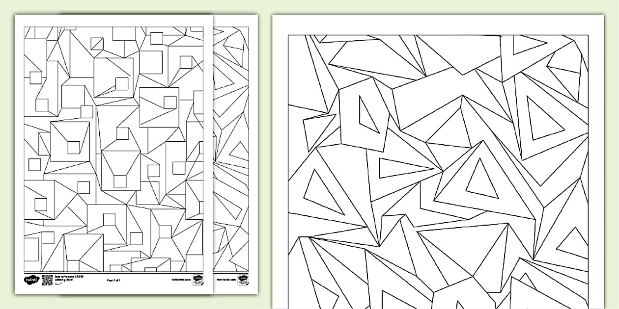 Cubism Patterns Mindfulness Colouring (Teacher-Made)