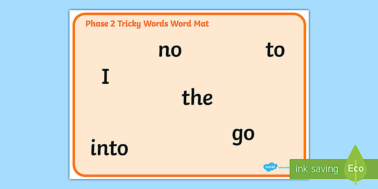 KS1 Phase 2 Tricky Words Word Mat - Primary Resource