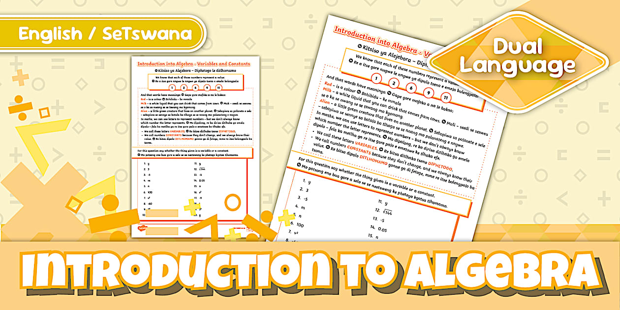 Grade 7 Maths-Term 1-Introduction to Algebra-English/Setswana (CAPS ...