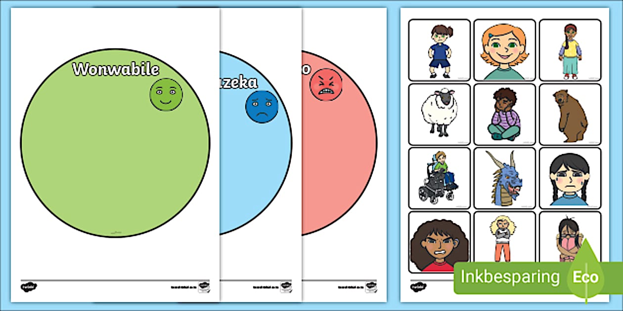 Happy Sad And Angry Sorting Activity isiXhosa (teacher made)