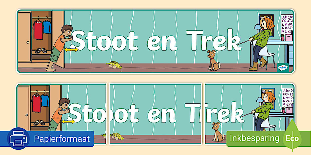 Stoot en Trek Vertoonbanier (teacher made) - Twinkl