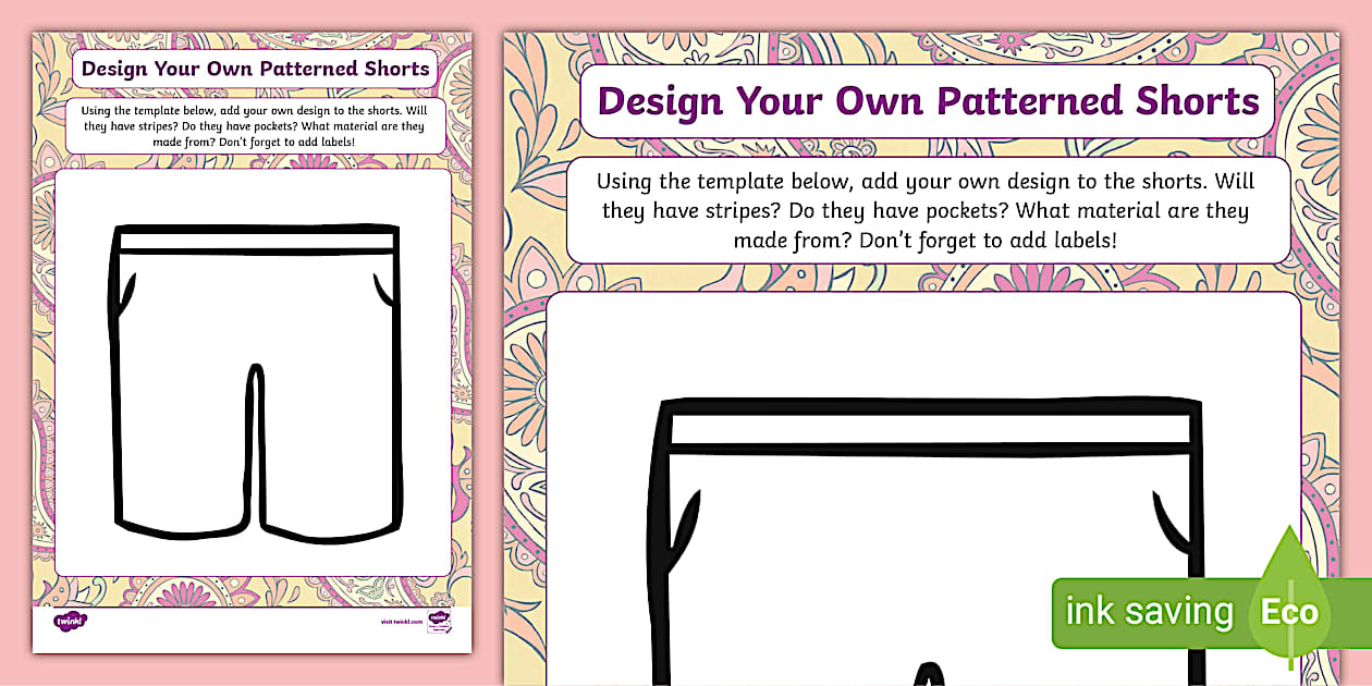 Design Your Own Patterned Shorts Activity (Teacher-Made)