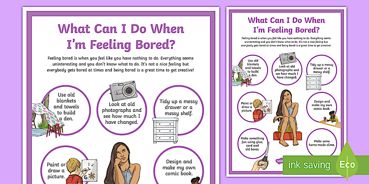 What Can I Do When I'm Feeling Bored? Poster (teacher made)