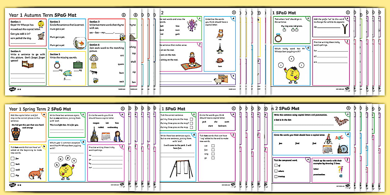 Year 1 SPaG Starter Activity Mats Pack - KS1 (teacher made)