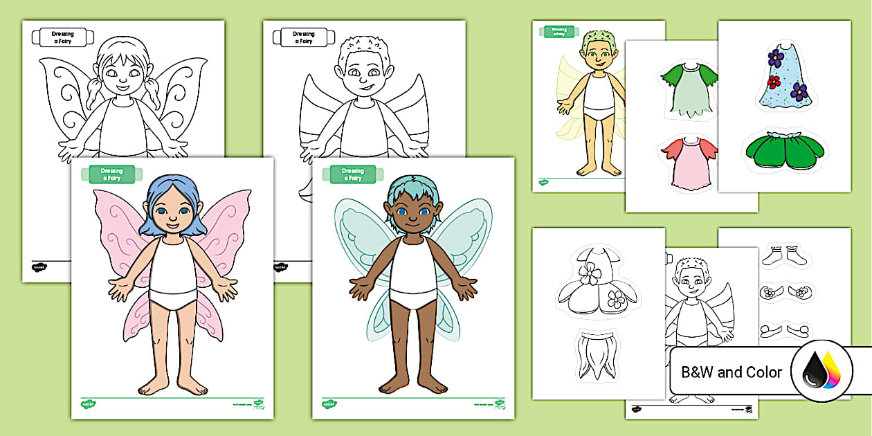 Fairy Paper Doll Cut and Paste Activity (teacher made)