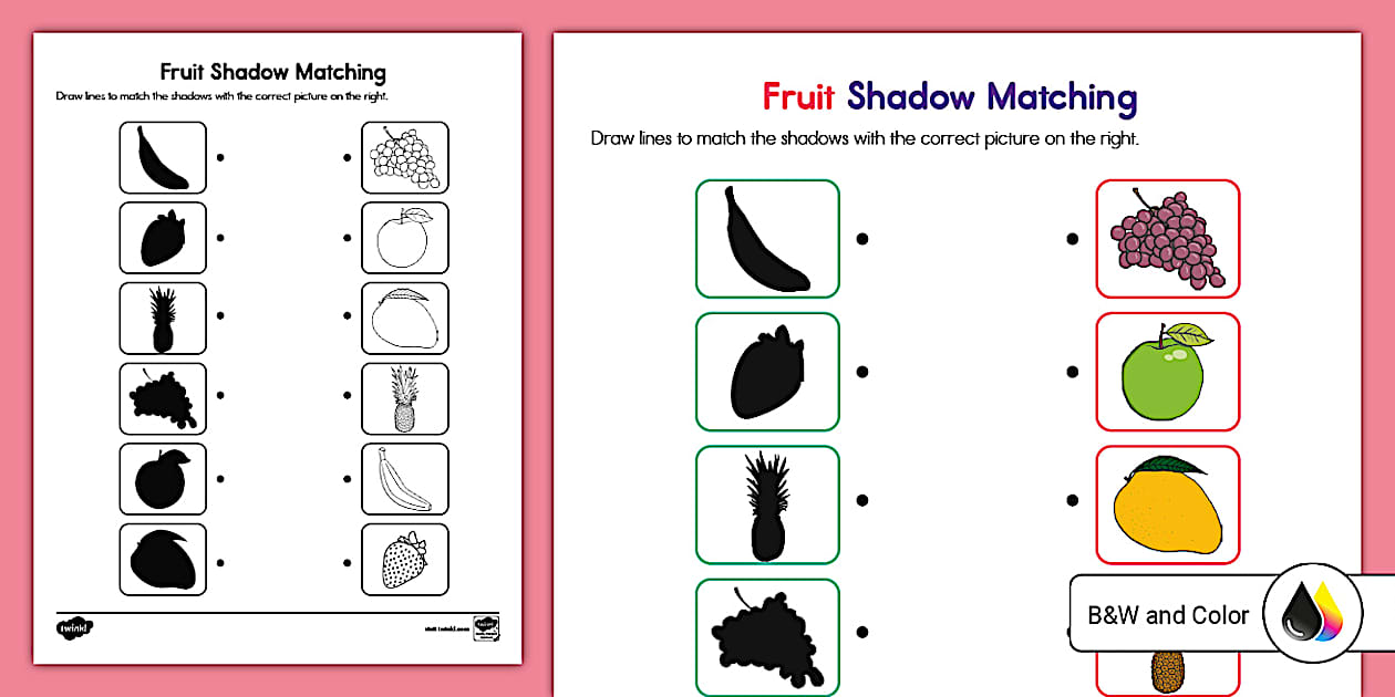 Fruit Shadow Matching Activity - Twinkl