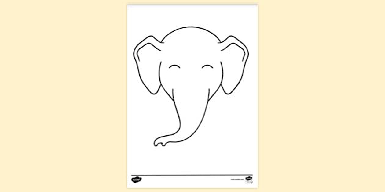 Grey Elephant Role Play Mask Colouring Sheet | Colouring Sheets