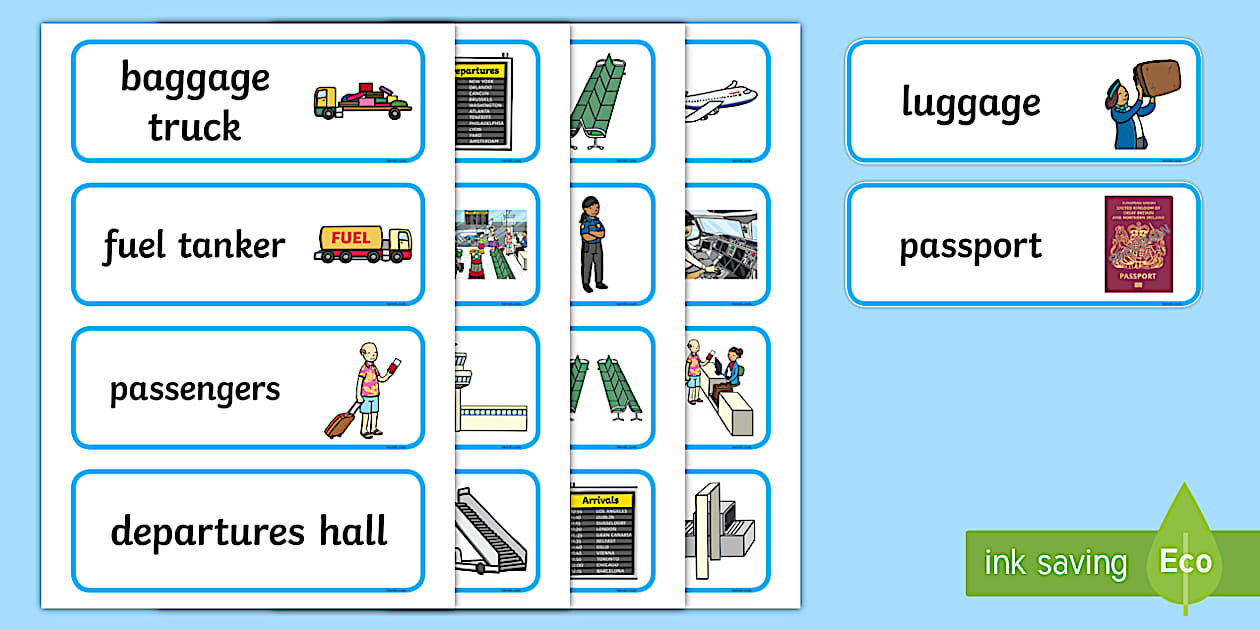 The Airport Word Cards (Teacher-Made) - Twinkl