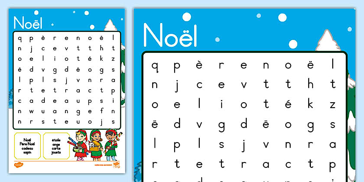 Noël Mots mêlés (teacher made) - Twinkl