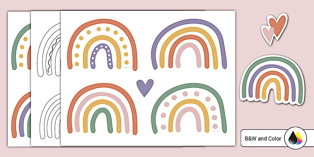 Muted Rainbows Cutouts (teacher made) - Twinkl
