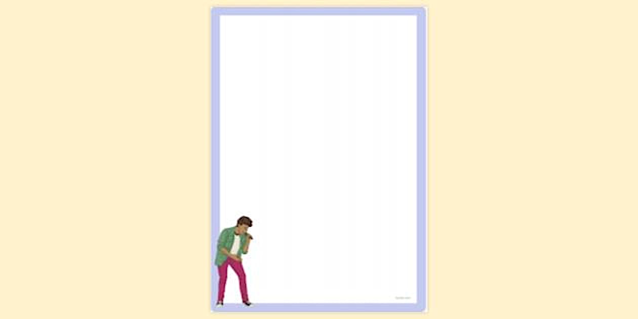 Simple Blank Singer Page Border | Page Borders | Twinkl