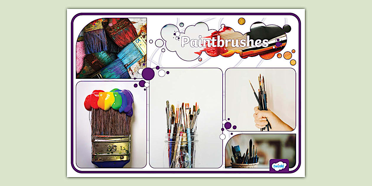 Paintbrushes Photo Display Poster (teacher made) - Twinkl