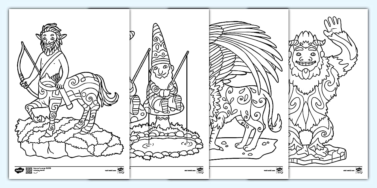 KS1 Mythical Creatures - Children's Colouring Pictures