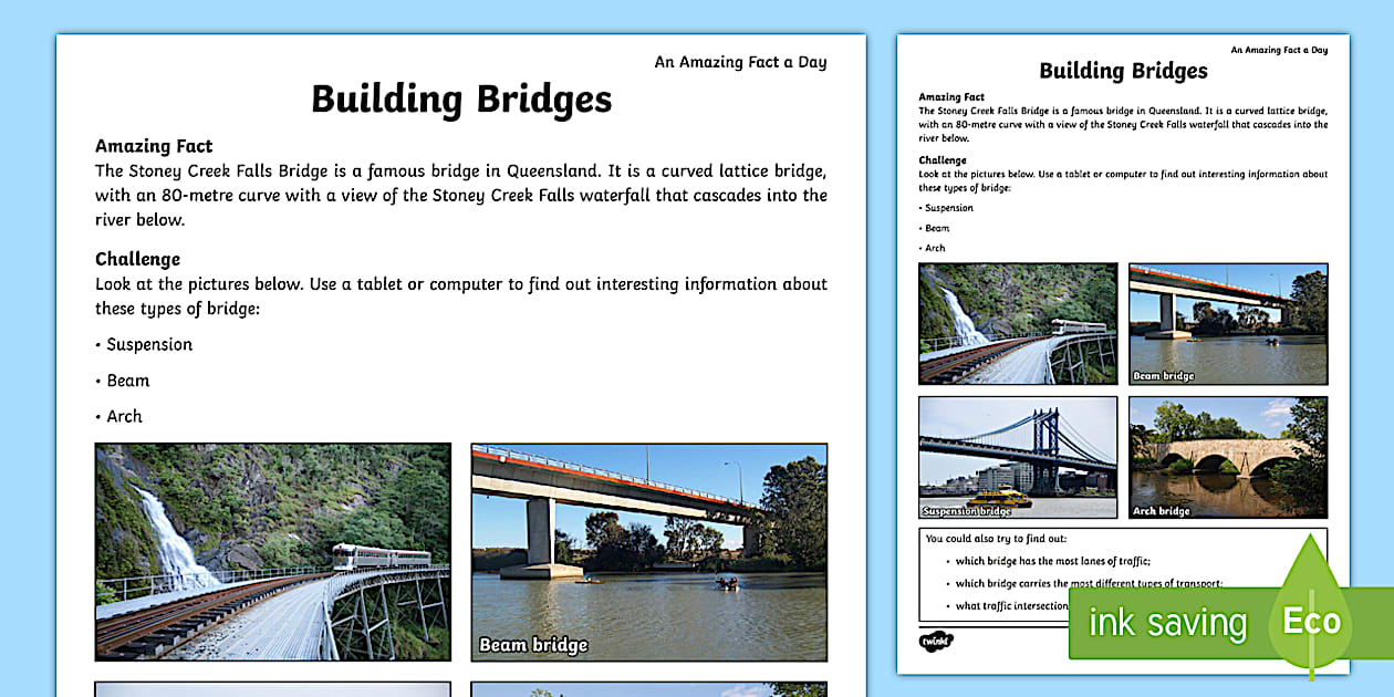 Brilliant Bridges Worksheet / Worksheet (teacher made)