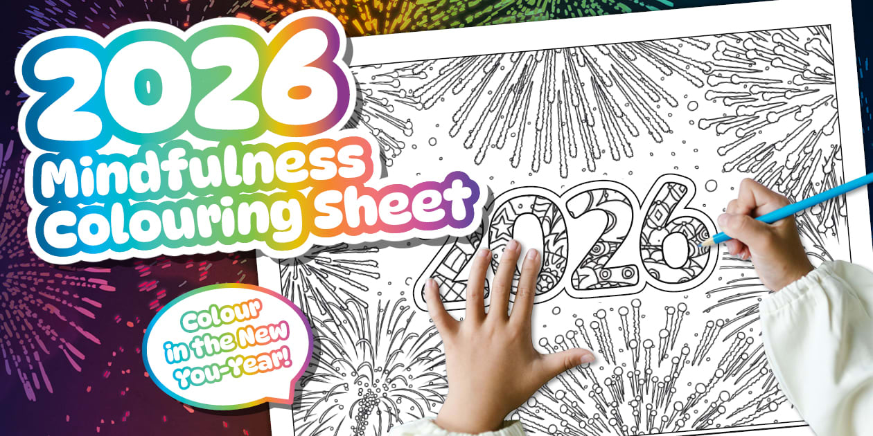 2026 Mindfulness Colouring Sheet