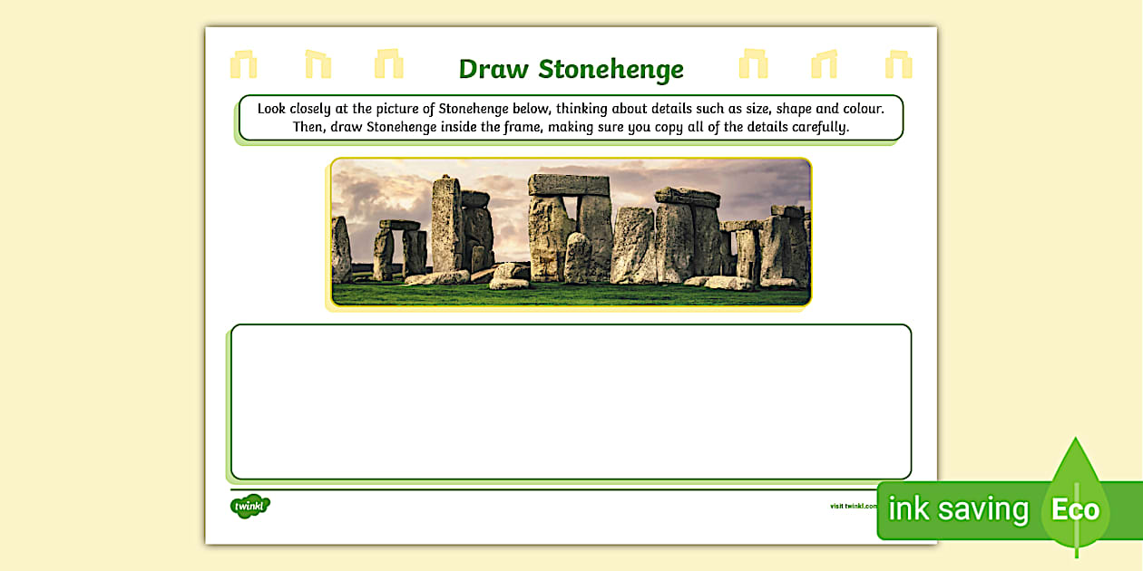 Draw Stonehenge Art Activity, Stonehenge - Twinkl