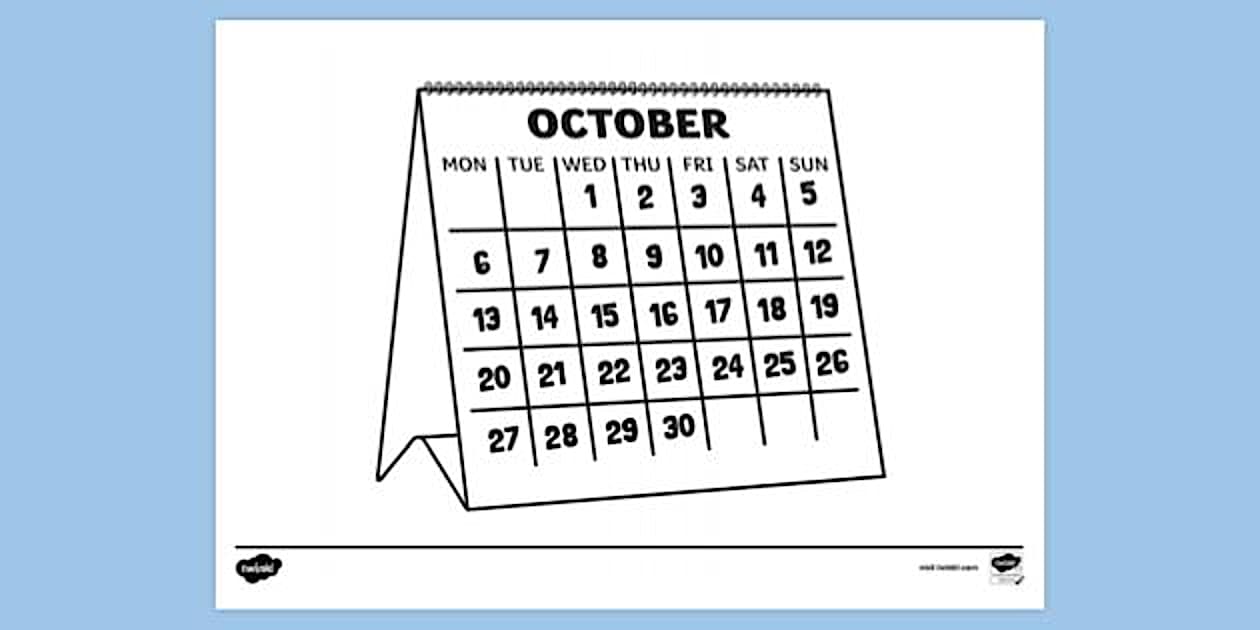 October Colouring Sheet | Colouring Sheets - Twinkl