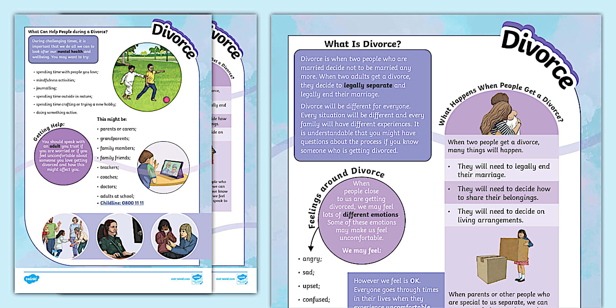 Divorce: Children's Information Sheet KS1 (teacher made)