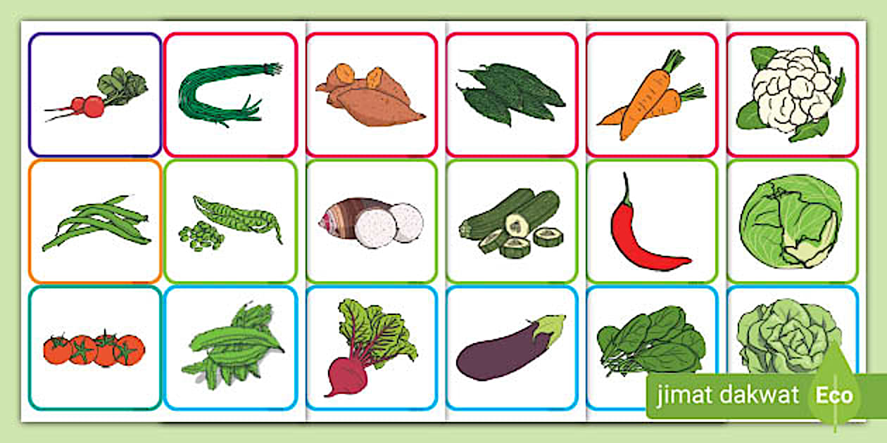 Permainan Kosa Kata - Sayur-sayuran (teacher made) - Twinkl