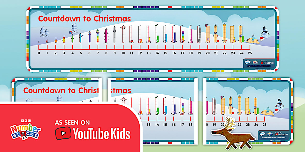 FREE! - Numberblocks: Countdown to Christmas Banner - Twinkl