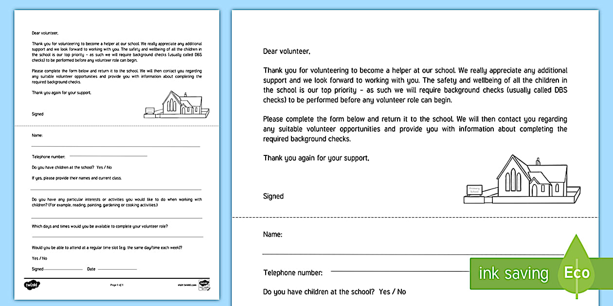 Editable Parent Volunteer Letter Template (teacher made)