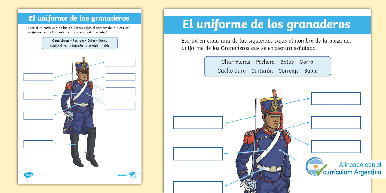 Hoja de actividad: el uniforme de los granaderos - Twinkl
