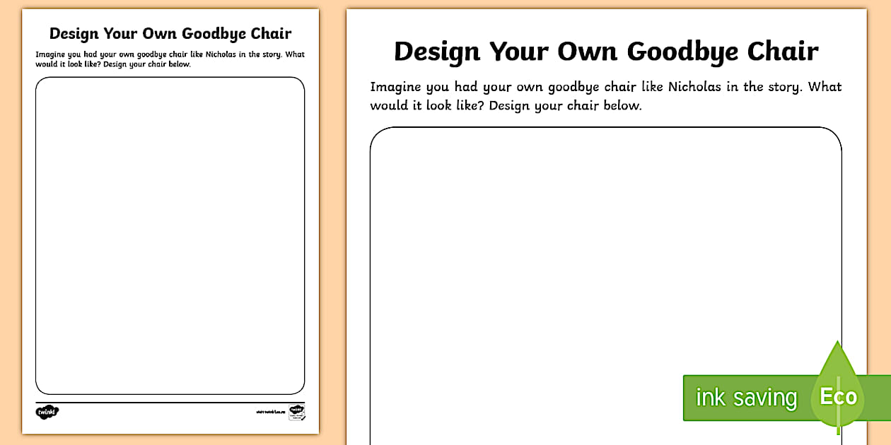 Design Your Own Goodbye Chair Activity - Twinkl