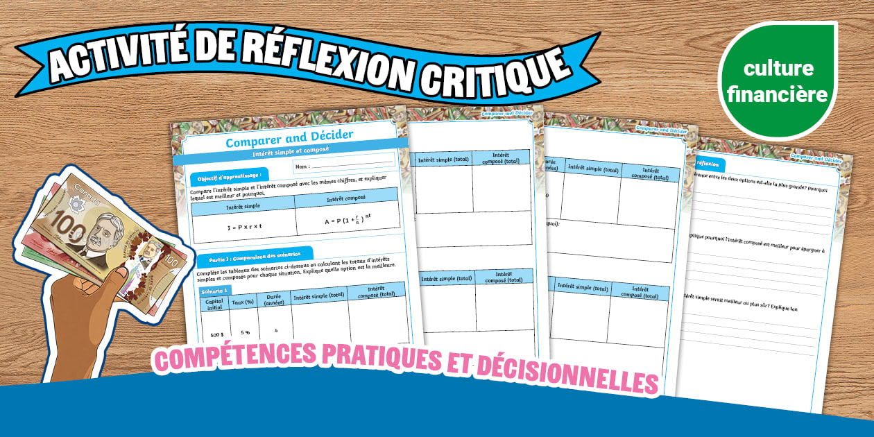 Compare and Decide - Simple vs. Compound Interest French