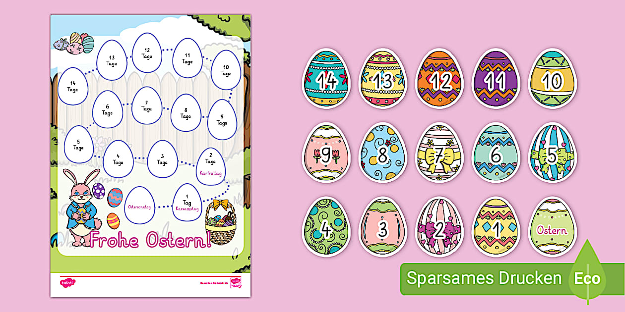 Ostern-Countdown - Poster (teacher made) - Twinkl