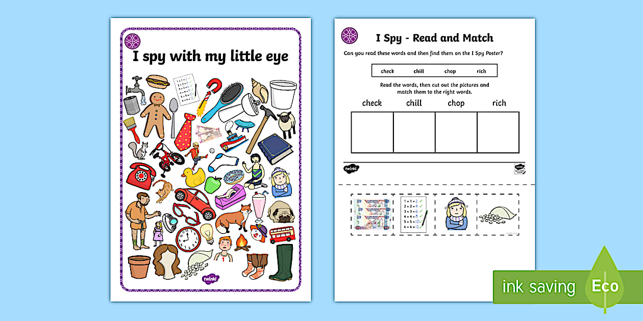 Middle East I Spy Read and Match Phase 3 Consonant Digraphs Activity