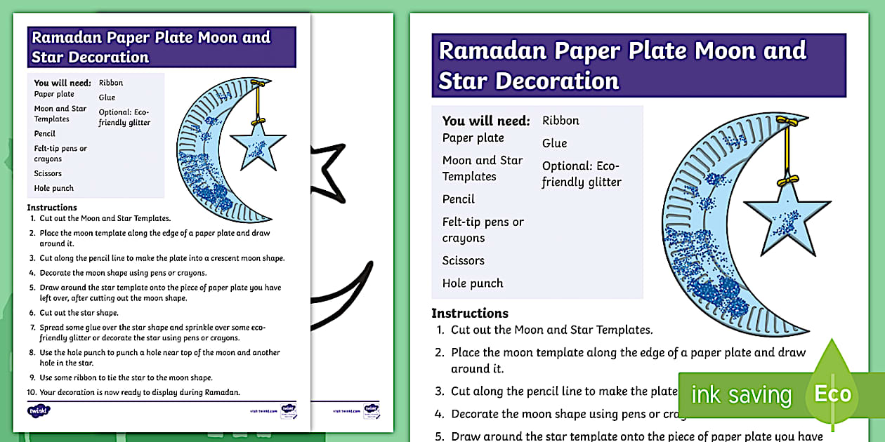 Ramadan Moon and Star Paper Plate Craft | EYFS Resources