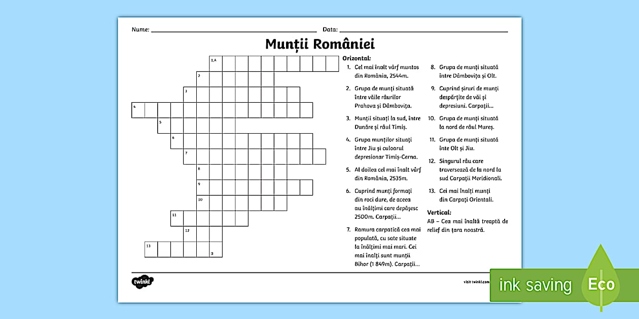 Munții României - Rebus (teacher made) - Twinkl