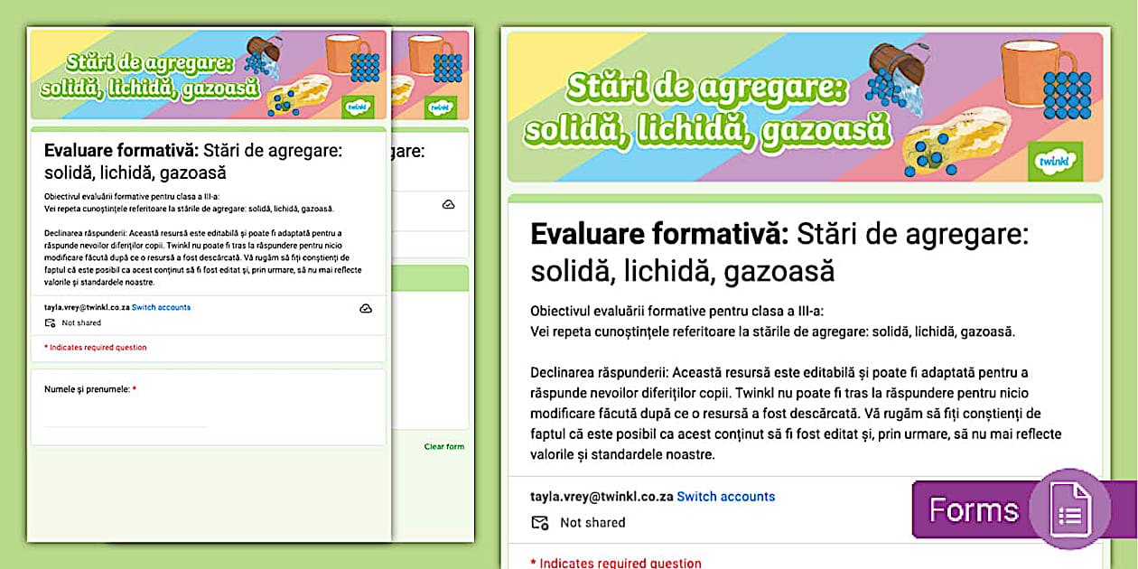 Cl 3 Stări agregare: solidă, lichidă, gazoasă Test formativ
