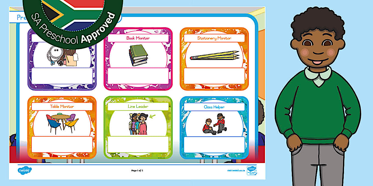 Preschool: Classroom Jobs Chart (teacher made) - Twinkl