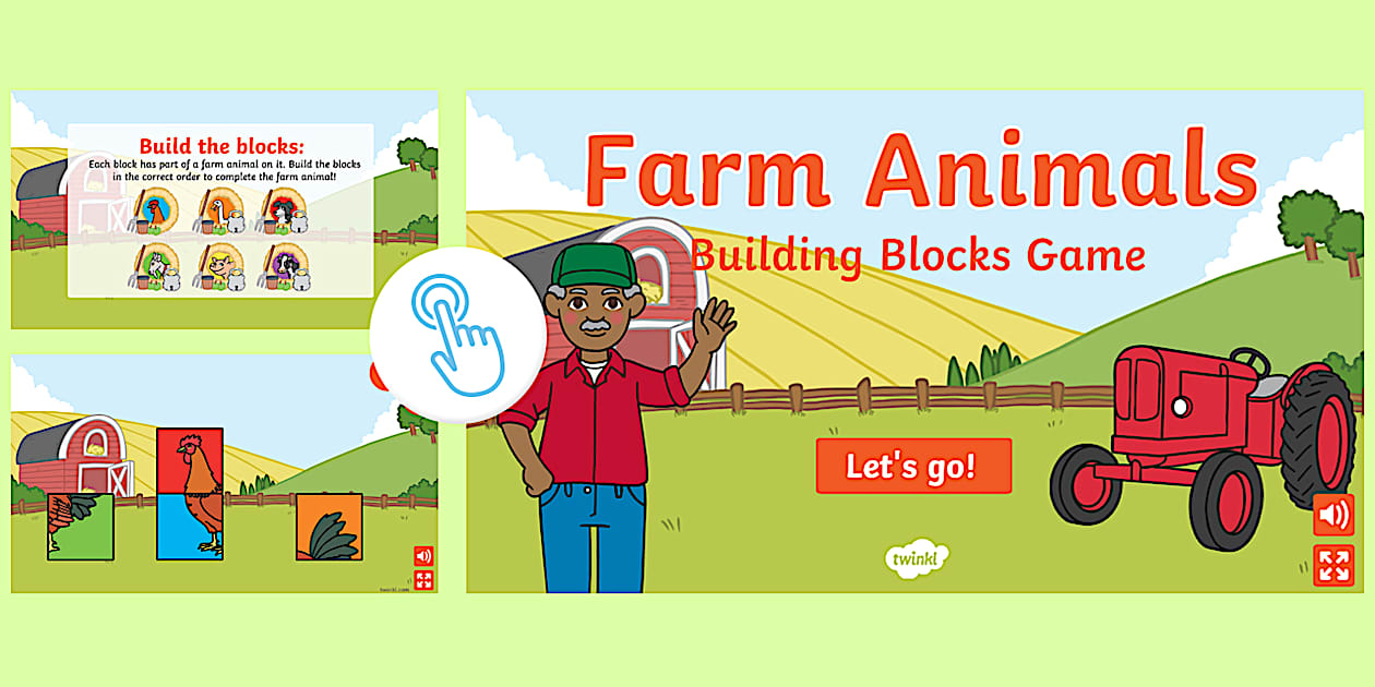 Farm Animal Building Games - EYFS (teacher made) - Twinkl