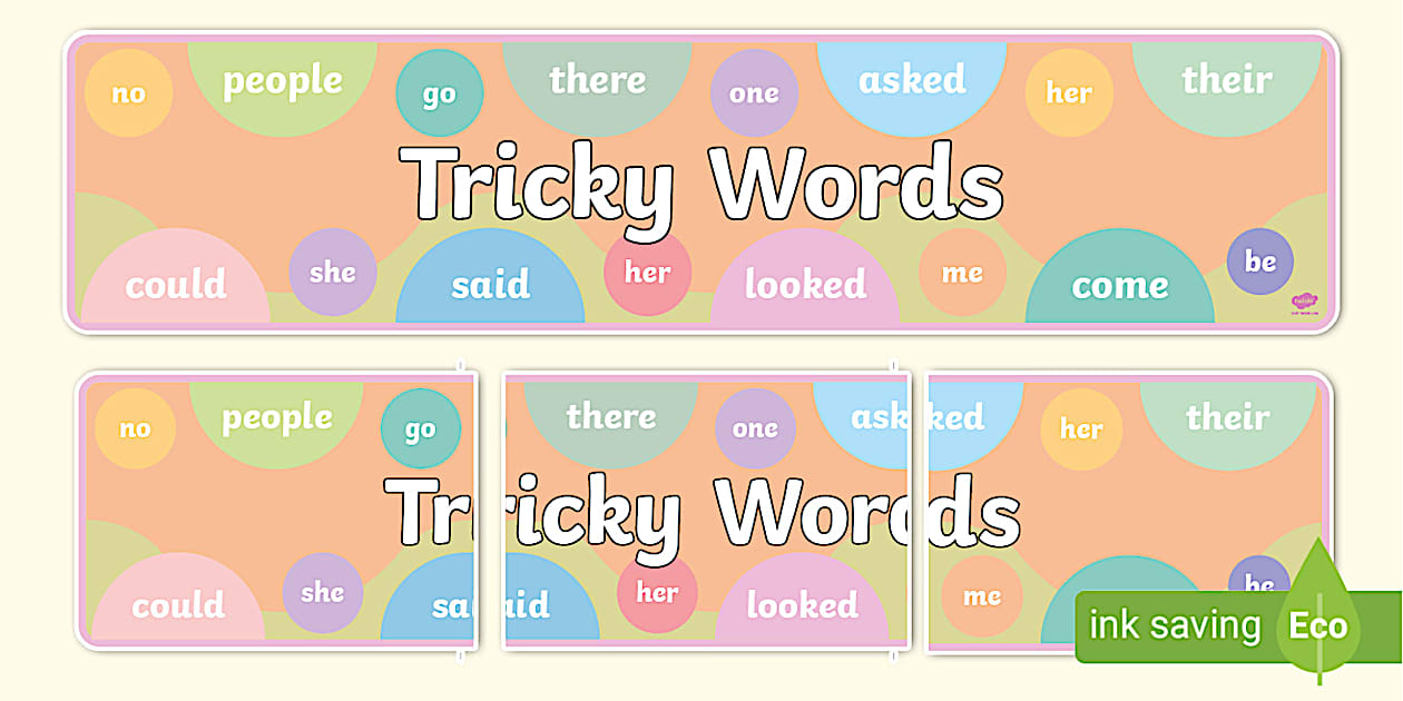 Pastel Tricky Words Banner | Twinkl Display Resources