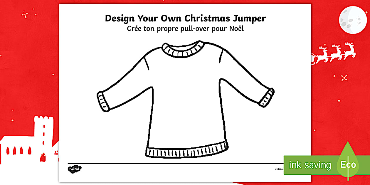 Christmas Jumper Design Worksheet / Worksheet English/French