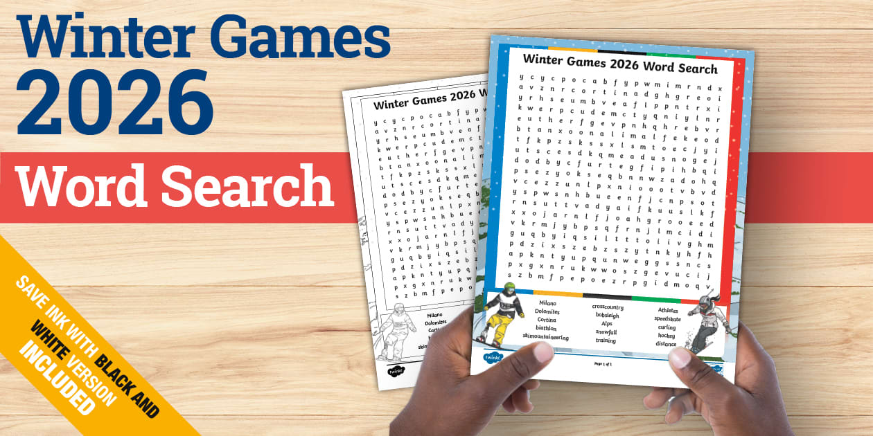 Winter Games 2026 Junior Word Search